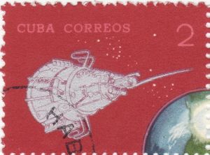 Stamp: Satellite (Cuba) (First post rocket experiment in Cuba) Mi:CU ...