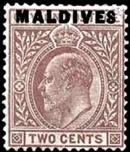 Stamp: Stamps of Ceylon (Maldives(Overprinted,Maldives) Mi:MV 1,Sn:MV 1 ...