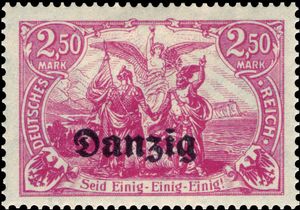 Stamp: Danzig Inscription (Free City of Danzig(Danzig overprints on ...