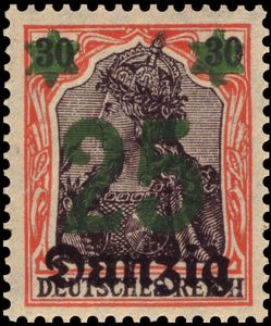 Stamp: Germania - Overprint and Surcharge (Free City of Danzig(Danzig ...