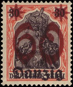 Stamp: Germania - Overprint and Surcharge (Free City of Danzig(Danzig ...
