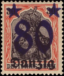 Stamp: Germania - Overprint and Surcharge (Free City of Danzig(Danzig ...