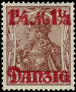 Timbre: Germania - Overprint and Surcharge (Dantzig, Ville libre(Danzig ...