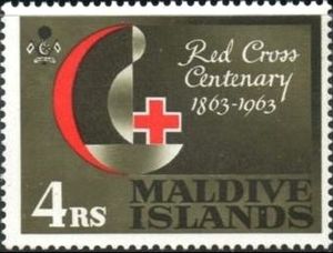 Stamp: Centenary Emblem (Maldives(International Red Cross) Mi:MV 128,Sn ...