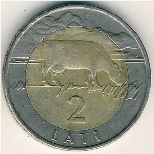 Moneda: 2 Lati (Letonia(1991~2014 - 2ª República - Circulación) WCC:km38