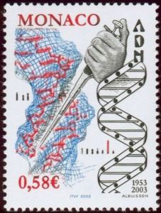 Stamp: 50th anniversary of the discovery of DNA structure (MonacoMi:MC ...