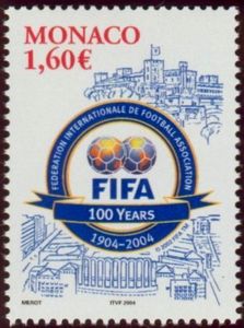 Stamp: Centenary of FIFA (MonacoMi:MC 2708,Sn:MC 2347,Yt:MC 2454,Sg:MC ...