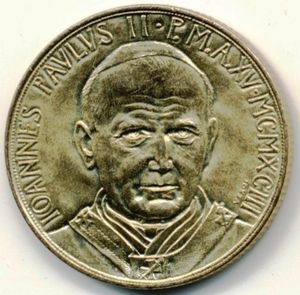 Coin: 200 Lire (Vatican City) (1978~2001 - 264th Pope John Paul II ...