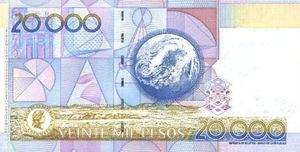 Banknote: 20,000 Pesos (Colombia(2001-2014 Issue) Wor:P-454s