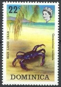 Stamp: Purple Land Crab (Gecarcinus ruricola) (Dominica(Flora & Fauna ...