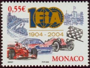 Stamp: Centenary of FIA (MonacoMi:MC 2742,Sn:MC 2374,Yt:MC 2485,Sg:MC 2699