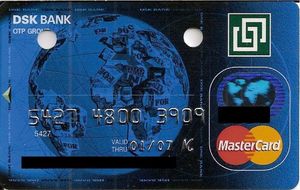 Bank Card: Dsk Bank MasterCard Globe Blue - 03/05 (DSK Bank ...