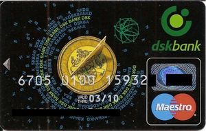 Bank Card: Dsk Bank Maestro Sundial - 01/08/000 (DSK Bank, BulgariaCol ...