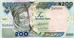 Banknote: 200 Naira (Nigeria(1984-2022 Issue) Wor:P-29f.2 💴