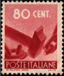 Stamp: Hammer Breaking Chain (Freedom) (Italy(Democracy) Sas:IT 549-CD