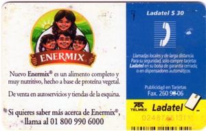 Tarjeta Telefónica: Enermix (Telmex - Ladatel, México(05 - Alimentos y ...