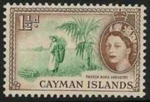 Stamp: Thatch rope industry (Cayman Islands(Queen Elizabeth II and ...