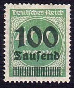 Stamp: Surcharge - 100T on 400m (numbers) (German Realm(Inflation ...