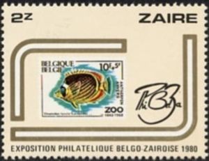 Stamp: Belgian-Zairian Philatelic Exhibition (Zaire(Philatelic ...