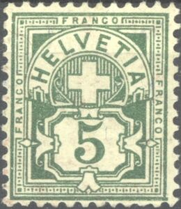 Stamp: Cross over Value Plate (Switzerland(Cross over value plate) Mi ...