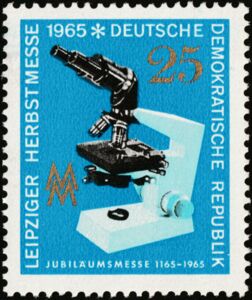 Stamp: Microscope (Germany, Democratic Republic (DDR)(Leipzig Autumn ...