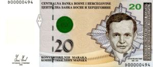Banknote: 20 Convertible Maraka (Bosnia and Herzegovina(2007-2009 Issue ...
