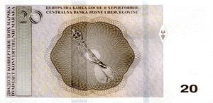 Banknote: 20 Convertible Maraka (Bosnia and Herzegovina) (2012-2019 ...