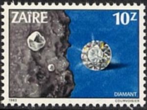 Stamp: Diamond (Zaire(Minerals from Zaïre) Mi:CD 811,Bel:CD 1189