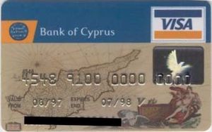 Bank Card: Visa Classic "Map of Cyprus" (Bank Of Cyprus, Cyprus) Col:CY ...