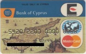Cartões de bancos: MasterCard Standard "Map of Cyprus" (Bank Of Cyprus ...