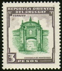 Stamp: Entrance to the Citadel in Montevideo (Uruguay(Definitives ...