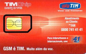 Tarjeta Telefónica: TIM Chip GSM 64 KB Red - Pin Puk Card (Mobile ...