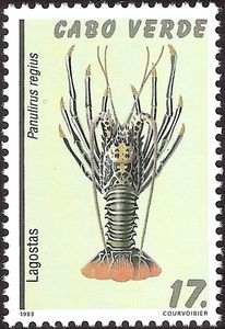 Stamp: Royal Spiny Lobster (Panulirus regius) (Cabo Verde(Lobsters) Mi ...