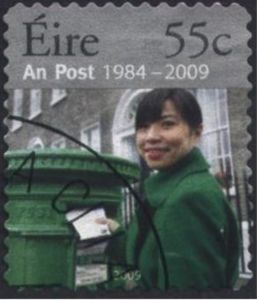Stamp: An Post 1984-2009 - Woman posting a letter (Ireland(25th Anniv ...