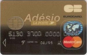 Bank Card: MasterCard Standard "Adesio" (La Poste, France) Col:FR-MC-0006