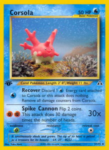 Game Card: Corsola (Pokémon TCG(Neo Discovery Set - First Edition) Col ...