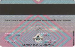 Bankovna kartica-kreditna kartica: Intra-bank card (Abanka ...