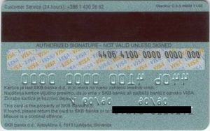 Bank Card: Visa Classic (SKB Banka, SloveniaCol:SI-VI-0002