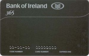 Bank Card: Intra-bank card "365" (Bank of Ireland, IrelandCol:IE-GM-0001.02