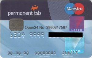 Bank Card: Maestro + Laser "Open24" (Permanent tsb, IrelandCol:IE-MS-0002 💳