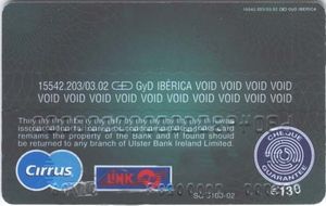 Bank Card: Laser Card (Ulster Bank, IrelandCol:IE-CR-0002