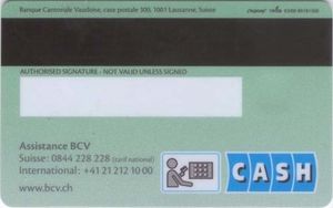 Bank Card: Maestro BCV (BCV bank, Switzerland) Col:CH-MS-0005