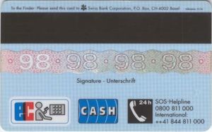 Bank Card: EuroCheque Card (Swiss Bank Corporation, SwitzerlandCol:CH ...