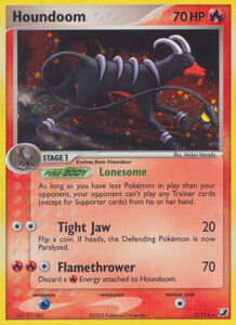 Game Card: Houndoom (Pokémon TCG(Unseen Forces Set) Col:PKM-UFS-EN007 🃏