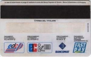 Tarjeta de Banco: Cirrus Maestro card (Banca Popolare di Verona ...