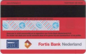 Bank Card: Maestro (Fortis, Netherlands) Col:NL-MS-0003-2