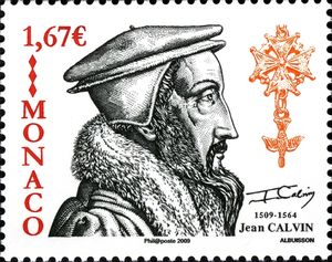 Stamp: Jean Calvin, 150th birth anniversary (MonacoMi:MC 2947,Sn:MC ...