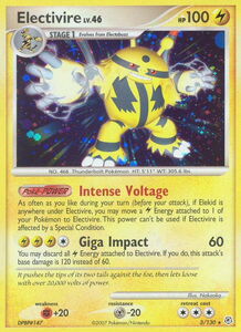 Game Card: Electivire (Pokémon TCG(Diamond & Pearl Set) Col:PKM-DPS-EN003 🃏