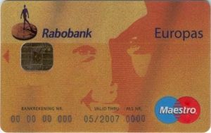 Bank Card: Rabobank Europas 3 (Rabobank, NetherlandsCol:NL-MS-0005.02