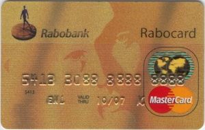 Bank Card: MasterCard Gold "Rabocard" (Rabobank, Netherlands) Col:NL-MC ...
